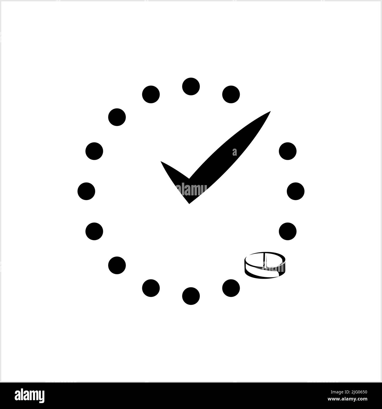 Time To Take Medication Icon, Medication Time Alert Vector Art ...