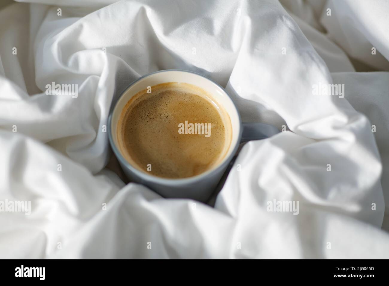 cup of coffee in bed Stock Photo - Alamy