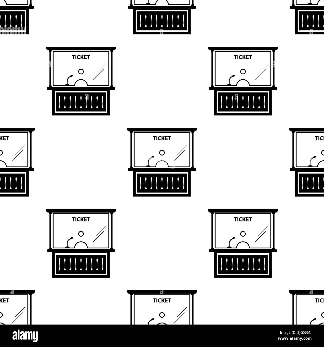 Ticket Counter Icon Seamless Pattern, Ticket Window Icon, Admission ...