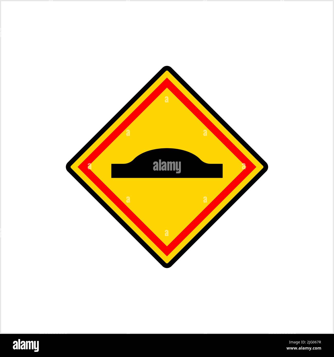 Speed Breaker Sign, Bump Ahead Warning Sign Vector Art Illustration ...