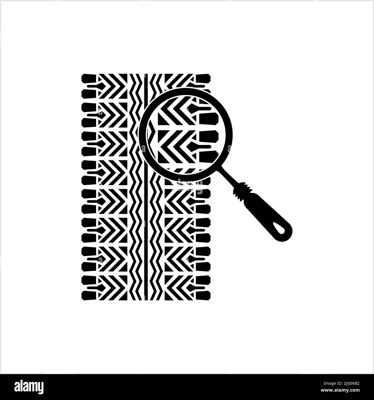 Tire Tread Impression Evidence Icon, Tyre Track Print Evidence ...