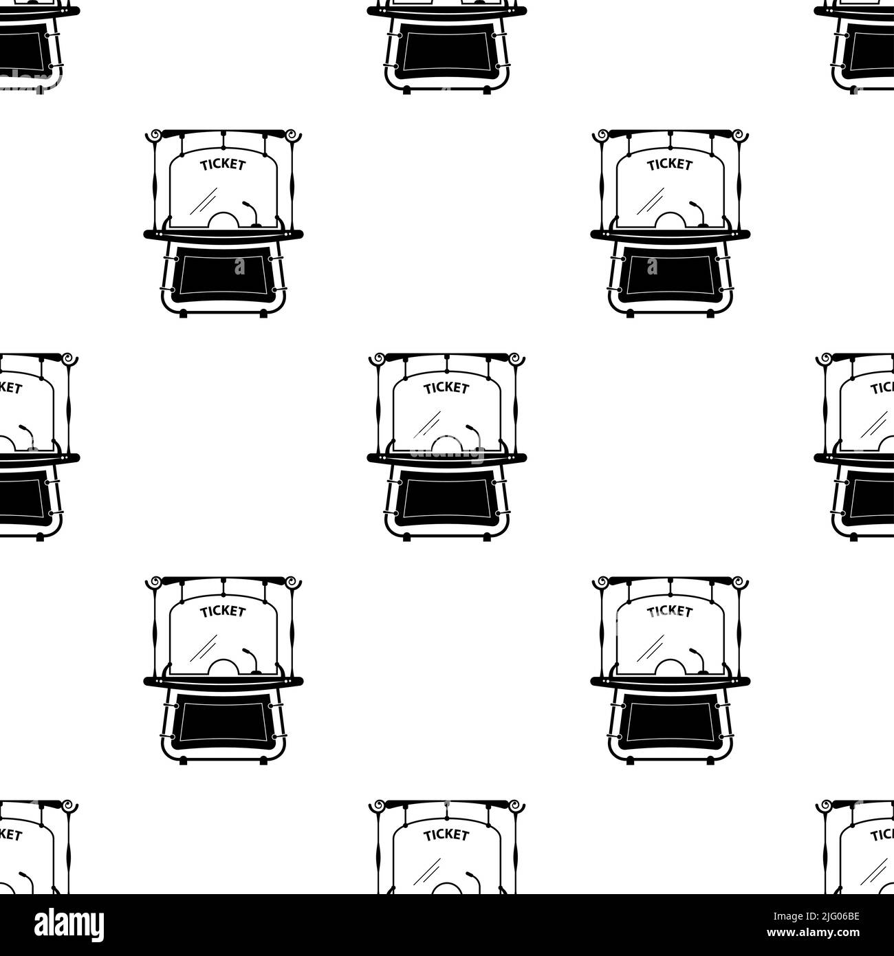Ticket Counter Icon Seamless Pattern, Ticket Window Icon, Admission ...