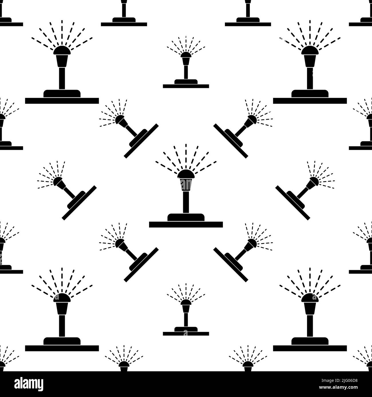 Water Sprinkler Icon Seamless Pattern, Fire Agriculture Water Sprinkler ...