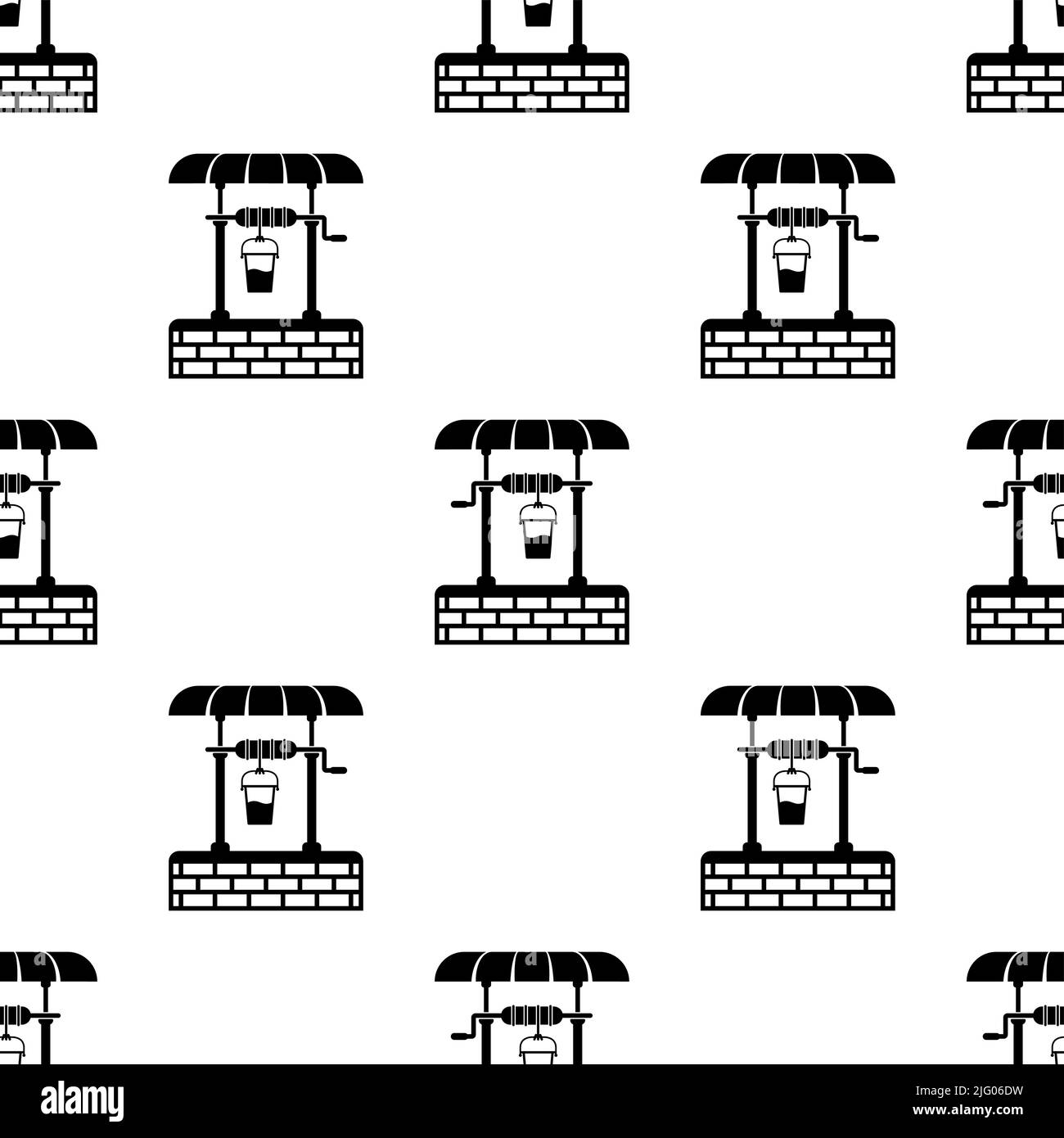 Water Well Icon Seamless Pattern, Water Well Icon, Groundwater ...