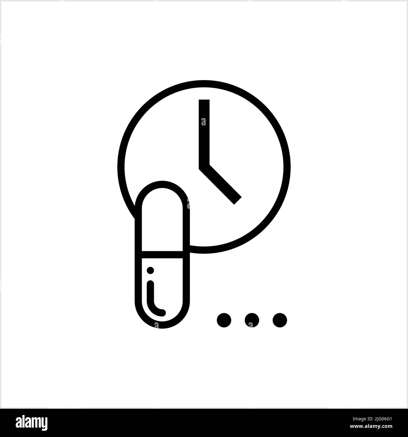 Time To Take Medication Icon, Medication Time Alert Vector Art ...