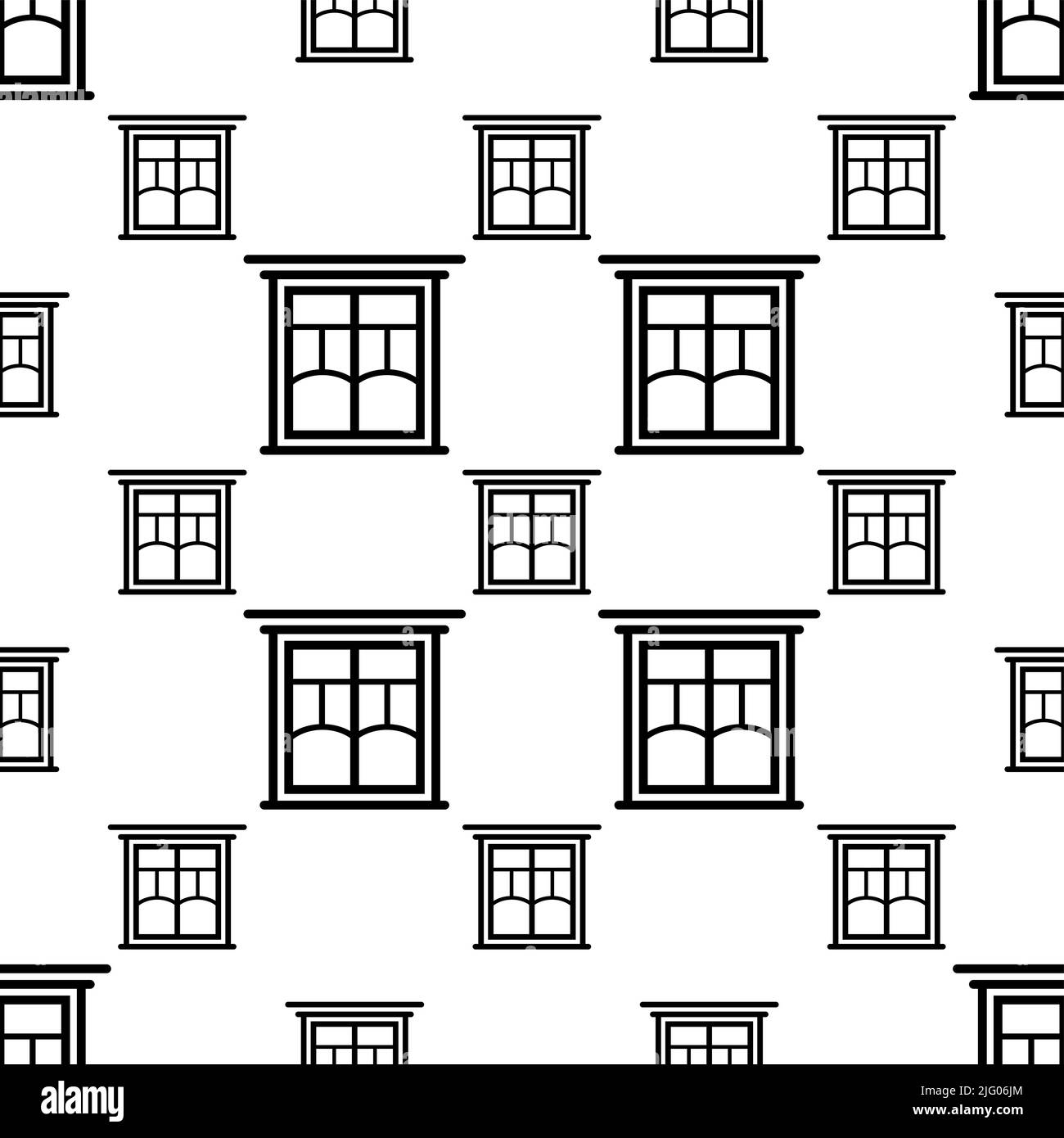 Window Icon Seamless Pattern, Wall Opening In Home For Sound, Light ...