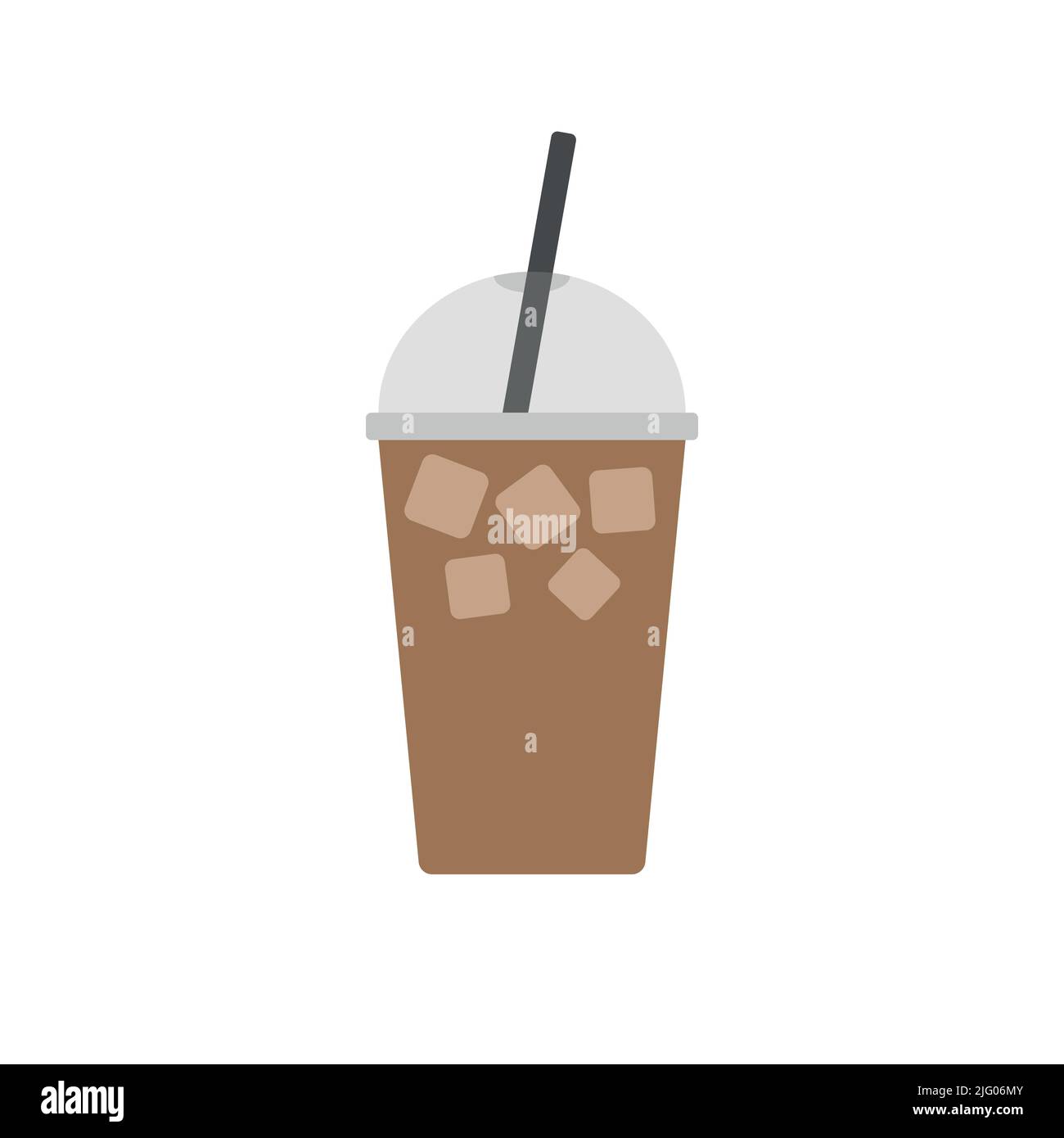 Vector flat colored iced coffee isolated on white background Stock ...