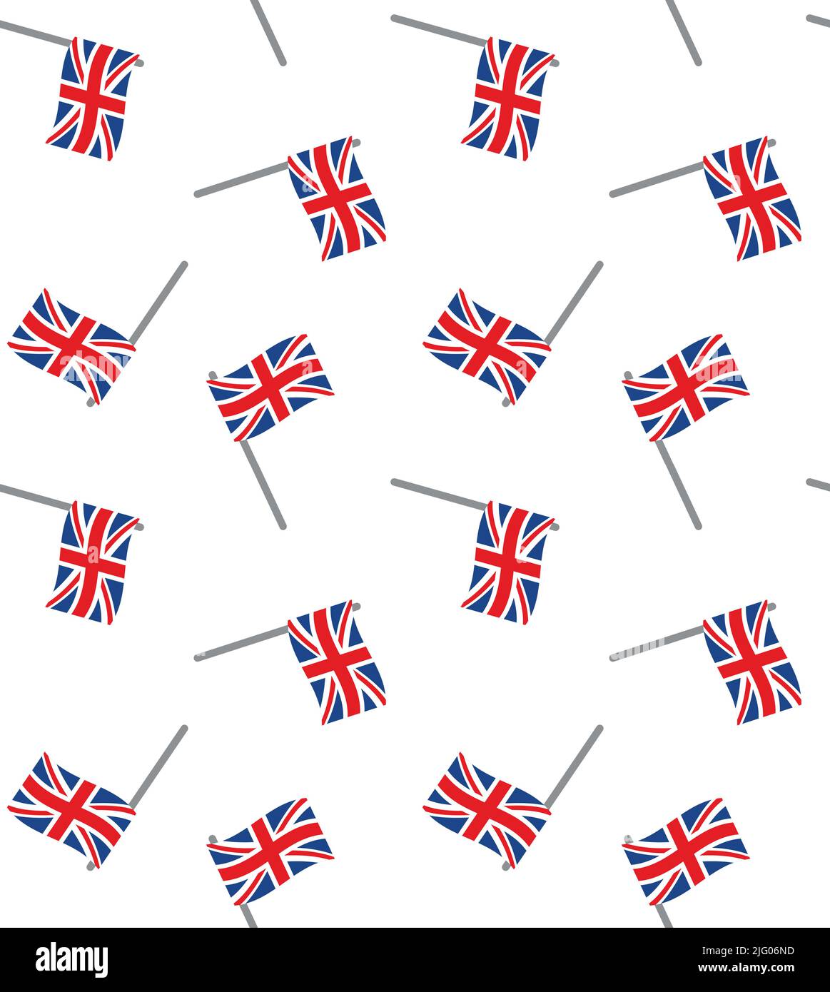 Vector seamless pattern of flat Great Britain flag isolated on white ...