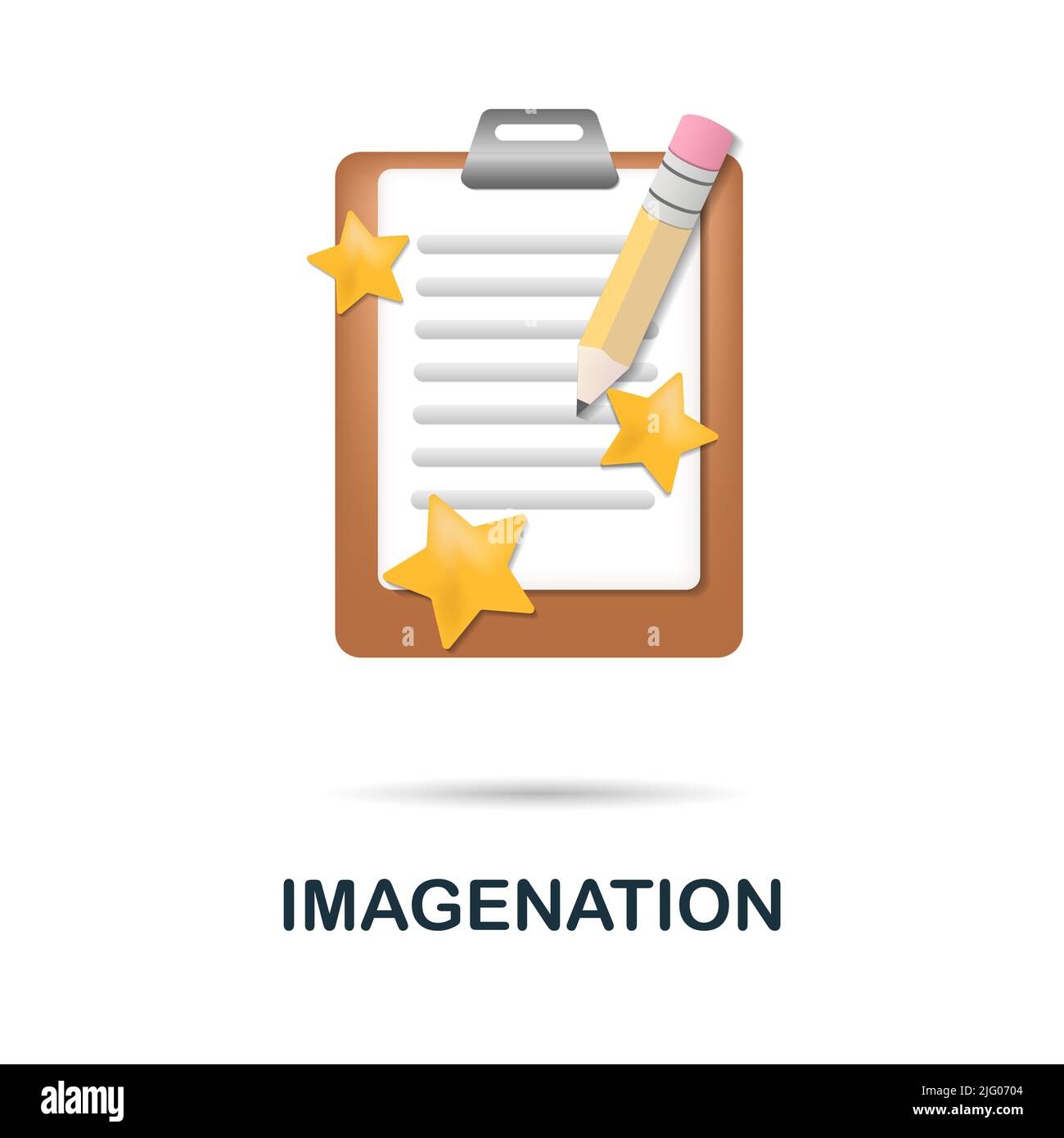 Imagination icon in 3d. Colored illustration from core values ...