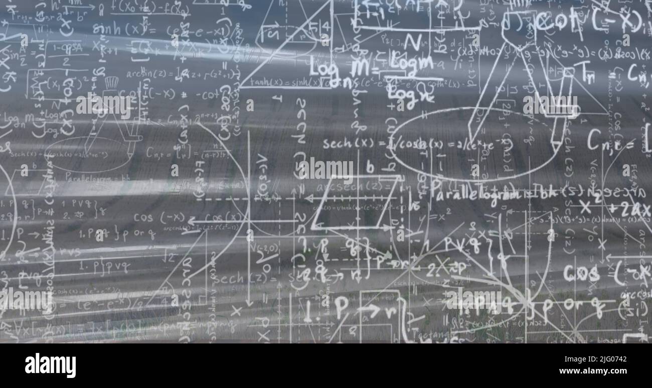 Image of mathematics formulas on grey background Stock Photo - Alamy
