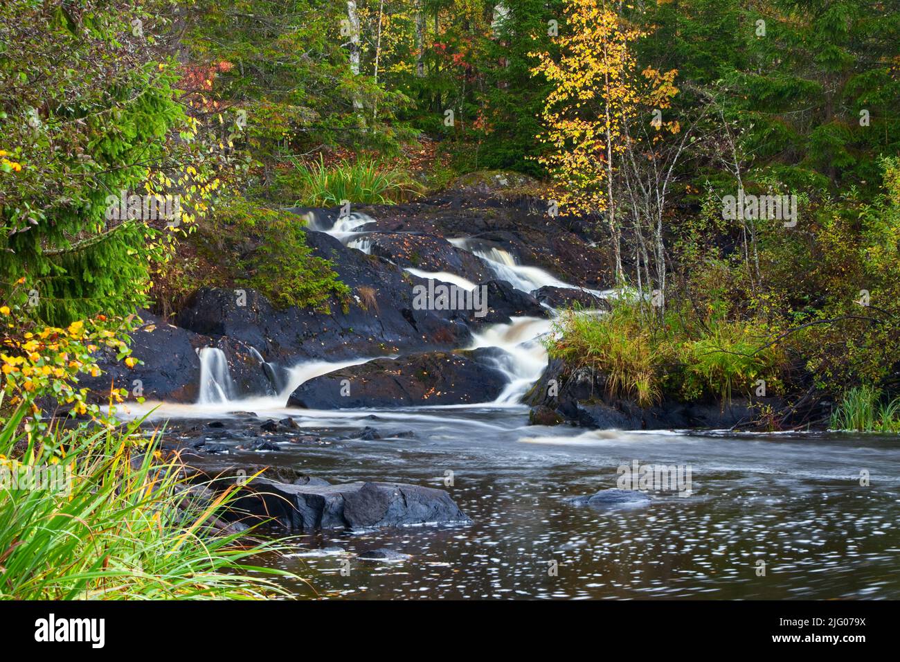 mountain waterfall. fast stream water. autumn landscape Stock Photo - Alamy