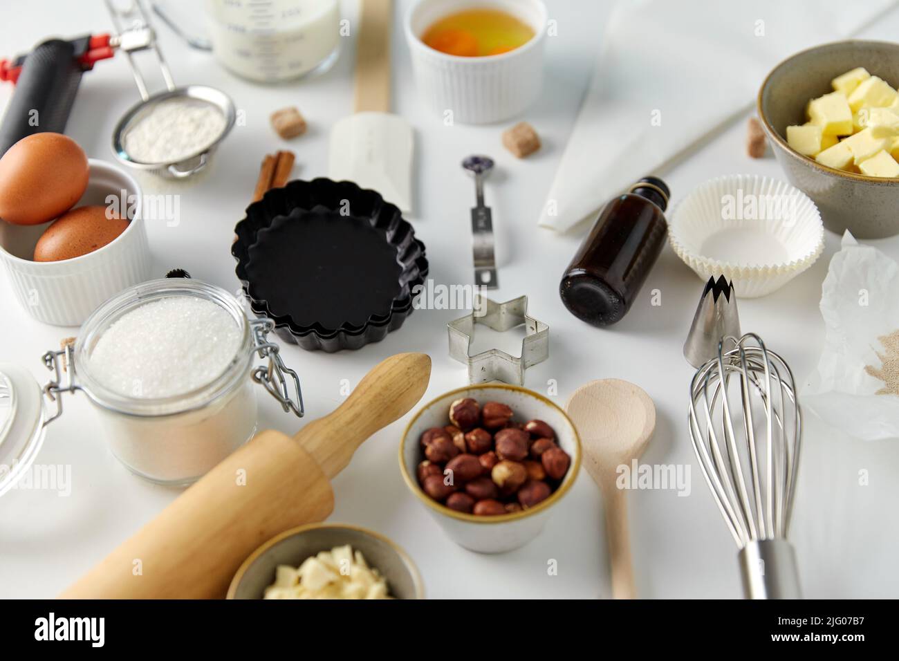 cooking ingredients and kitchen tools for baking Stock Photo - Alamy