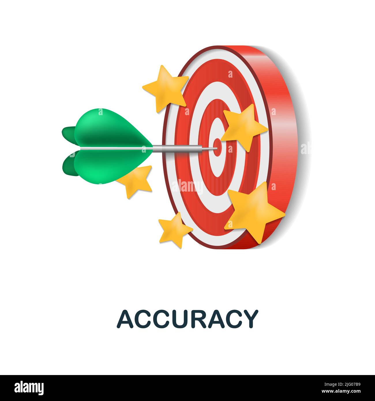 Accuracy icon in 3d. Colored illustration from core values collection ...