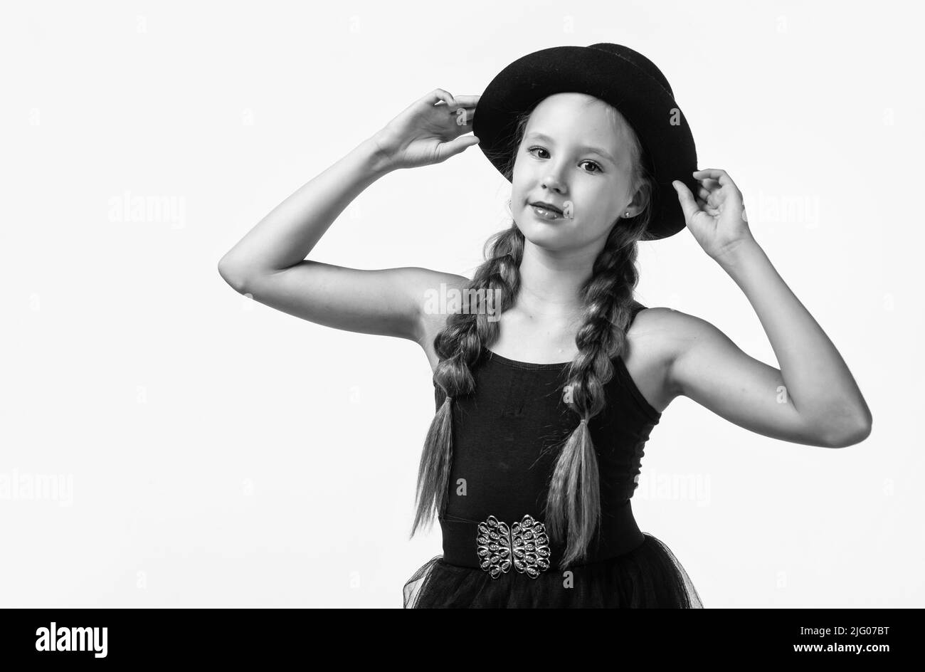 stylish child with retro look isolated on white, style Stock Photo - Alamy