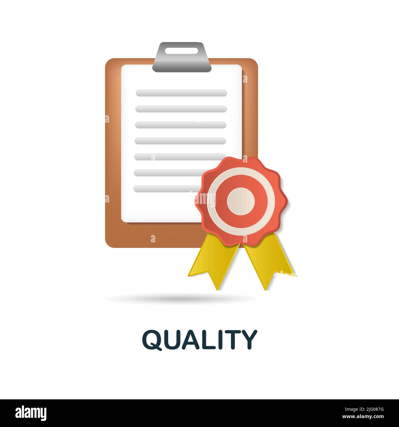 Quality icon in 3d. Colored illustration from core values collection ...