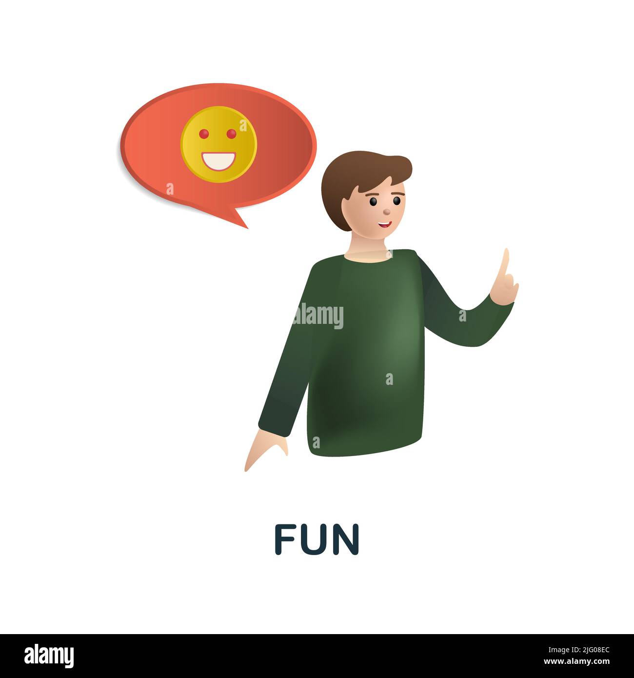Fun icon in 3d. Colored illustration from core values collection. 3d ...