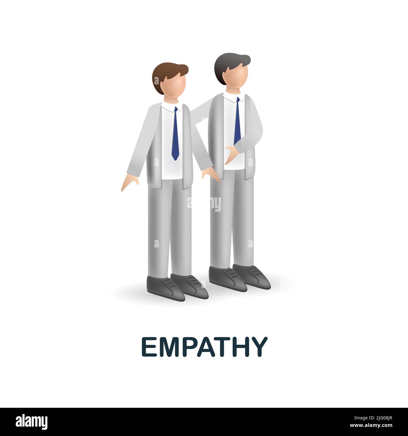 Empathy icon in 3d. Colored illustration from core values collection ...