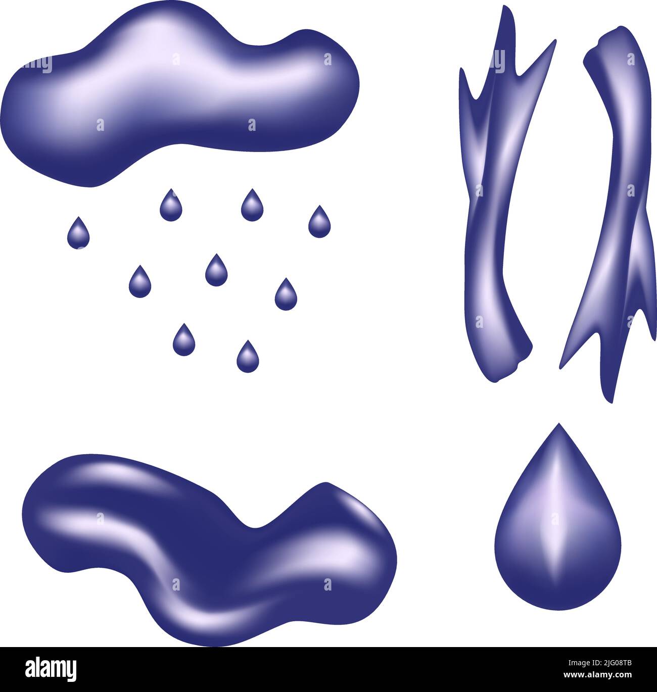 A set of abstract realistic graphic elements in trendy bright saturated ...