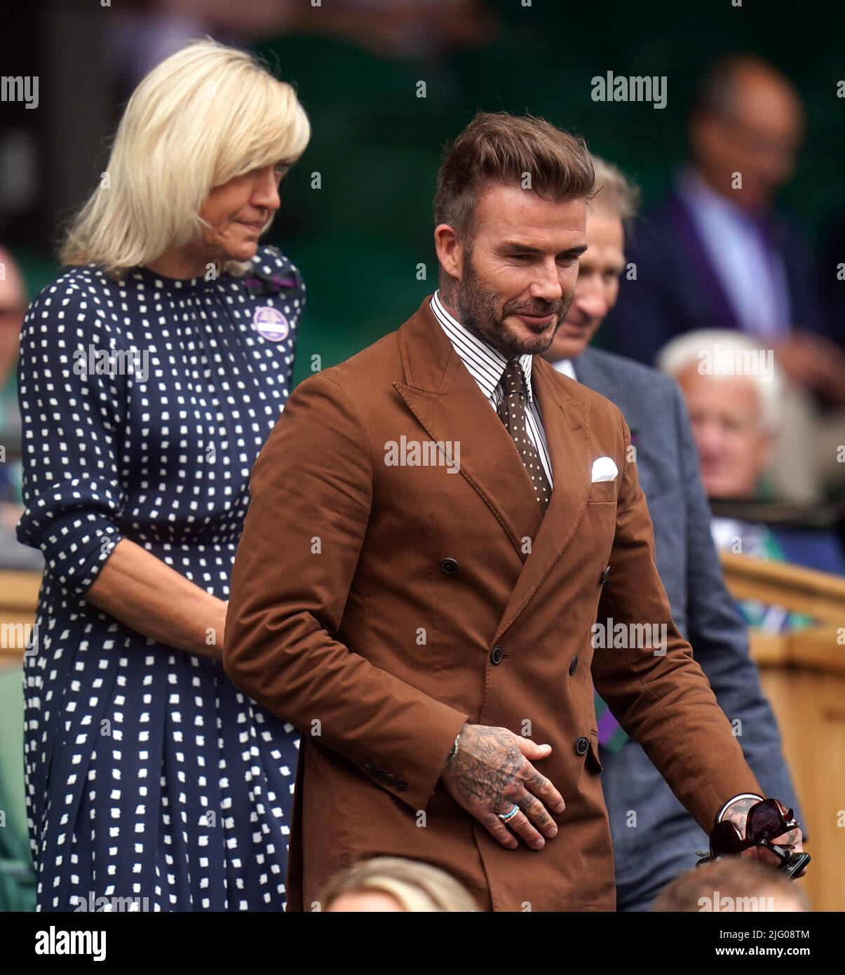 David Beckham in the royal box on day ten of the 2022 Wimbledon ...