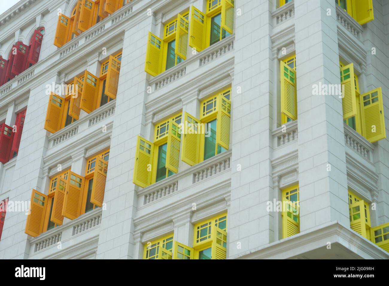 colorful windows on a buildings in singapore Stock Photo - Alamy