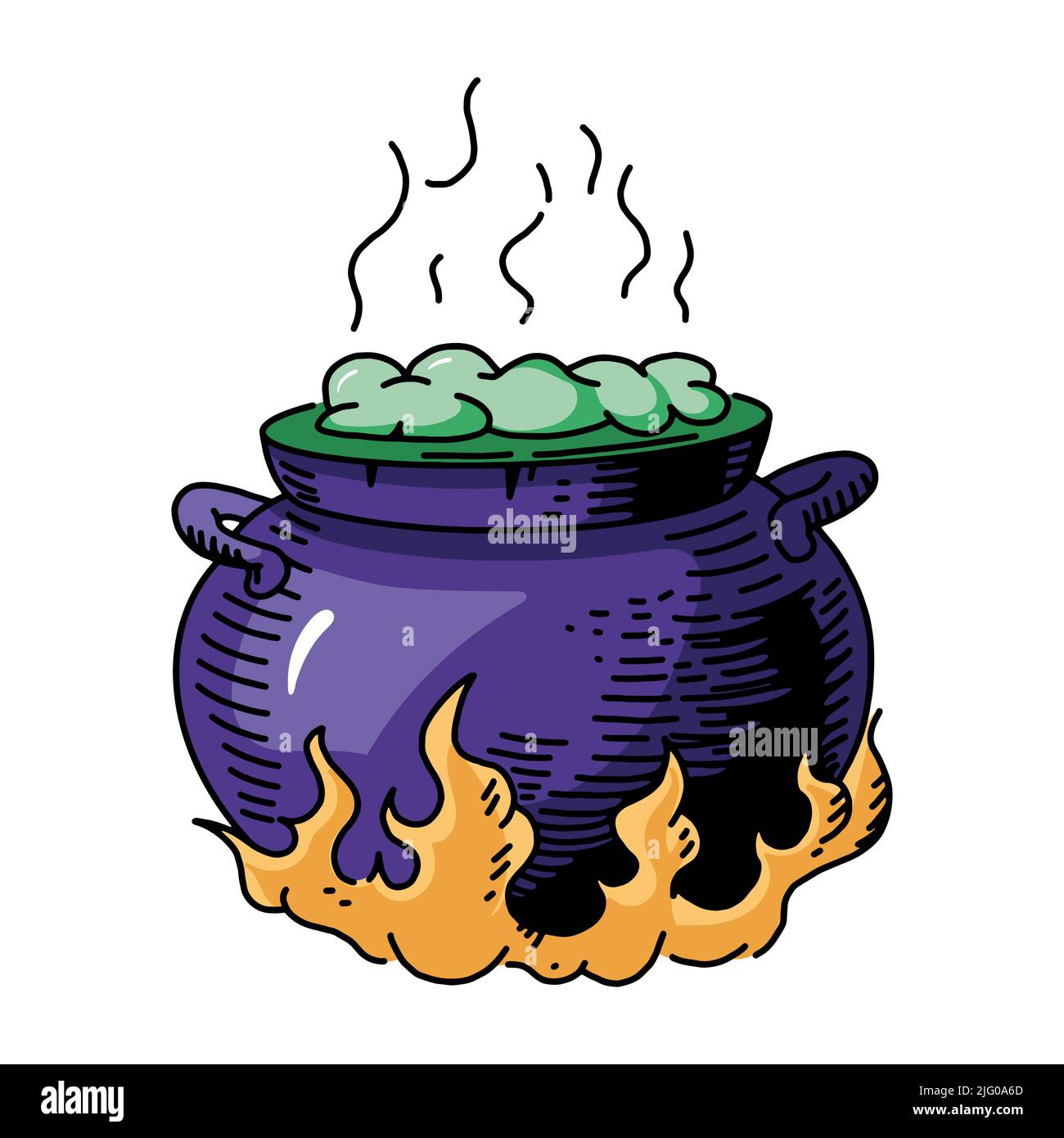 witch's cauldron, potion cauldron, vector element in cartoon style ...