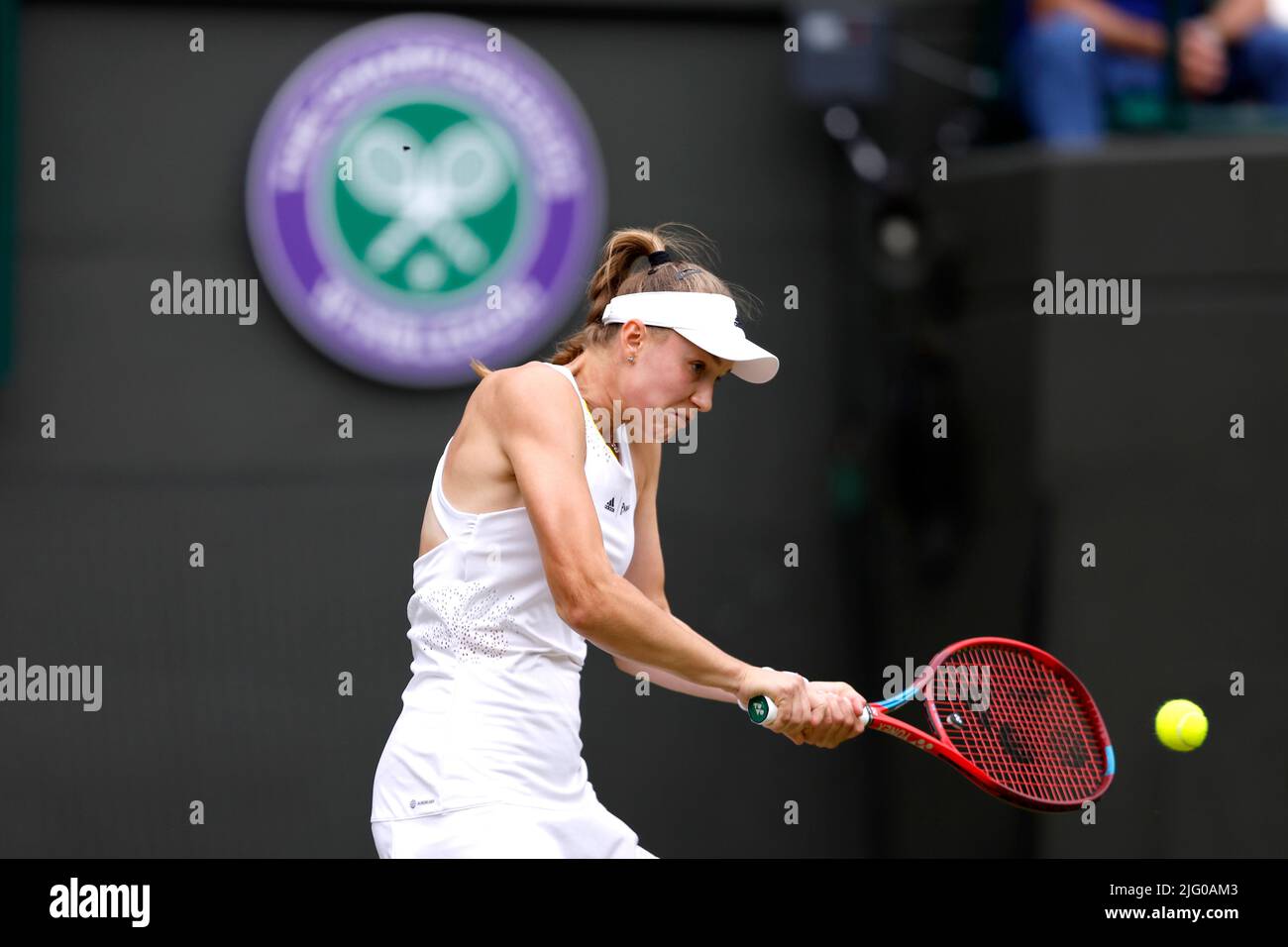 Elena Rybakina in action against Ajla Tomljanovic in the women's ...