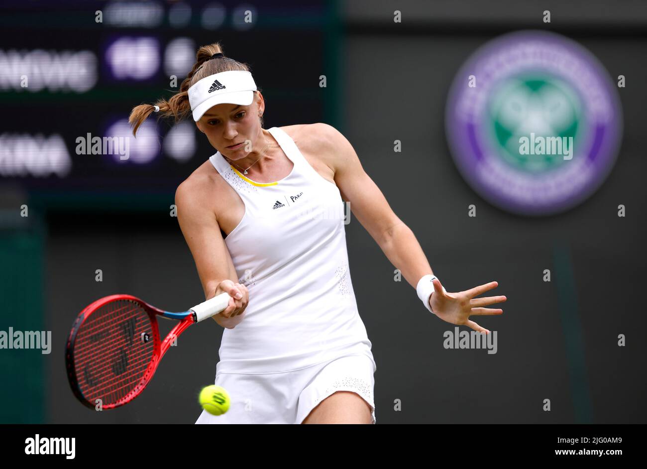 Elena Rybakina in action against Ajla Tomljanovic in the women's ...