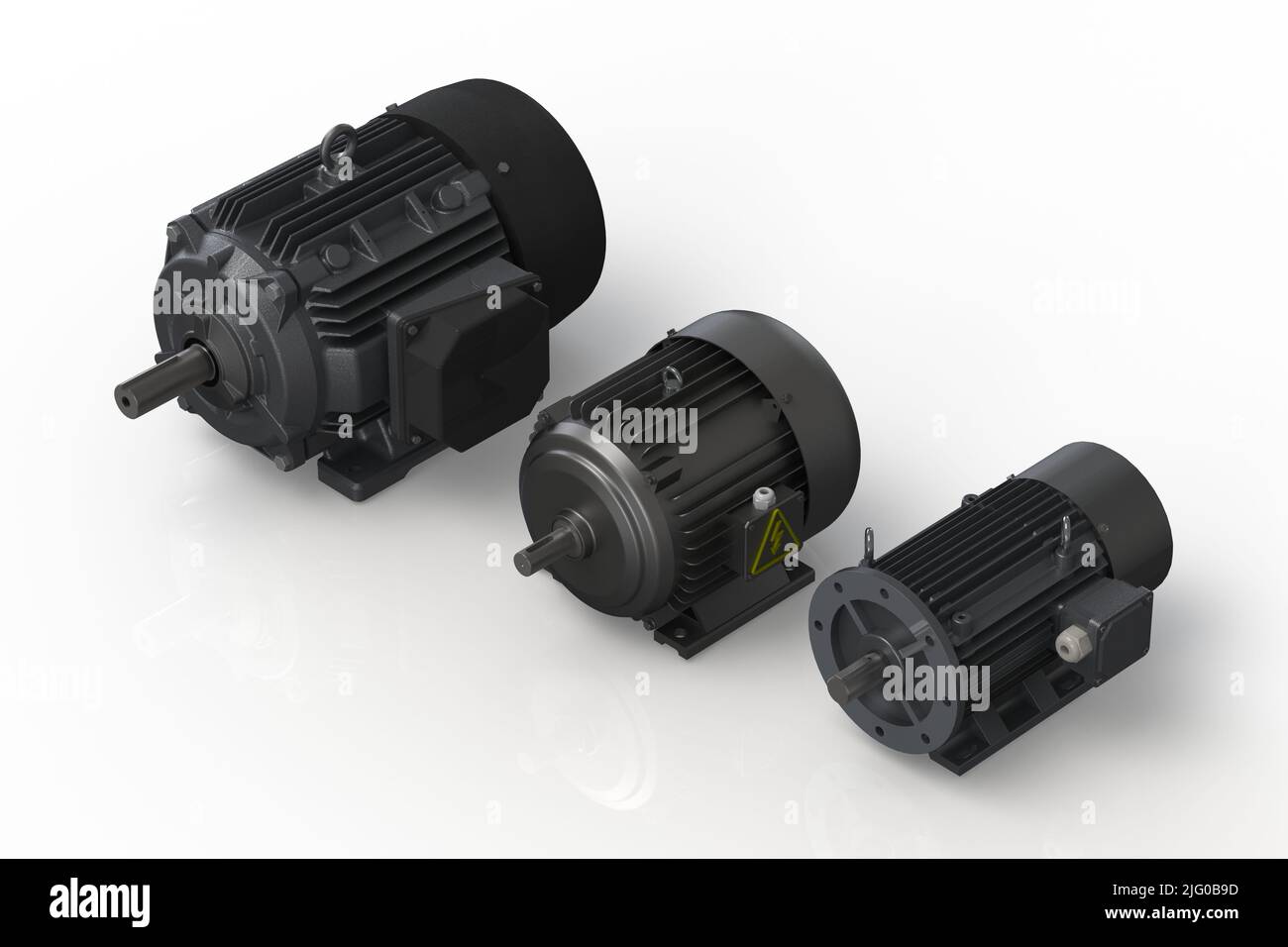 Electric motor presentation 3D illustration, isolated on white ...