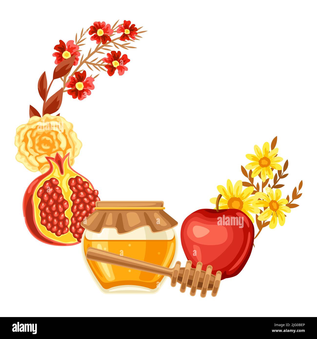 Shana Tova. Rosh Hashanah decorative frame. Happy Jewish New Year ...