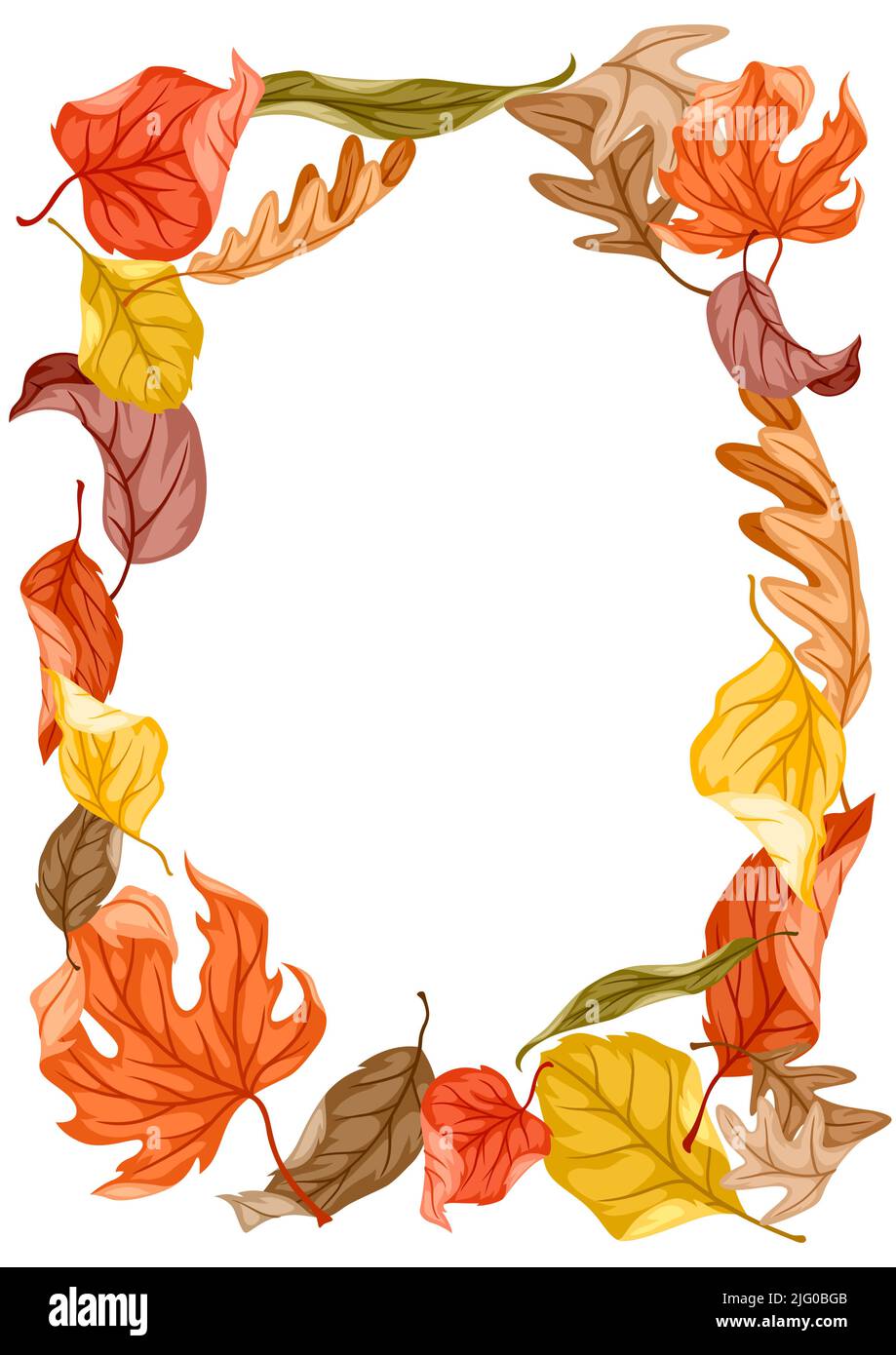 Frame with autumn foliage. Illustration of falling leaves Stock Vector ...