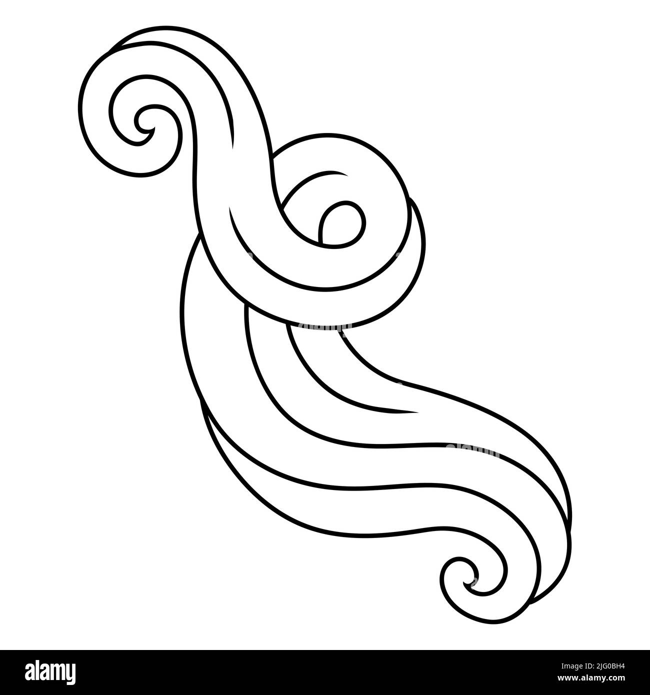 Wave line curl. Monochrome stripes black and white texture. Swirly ...