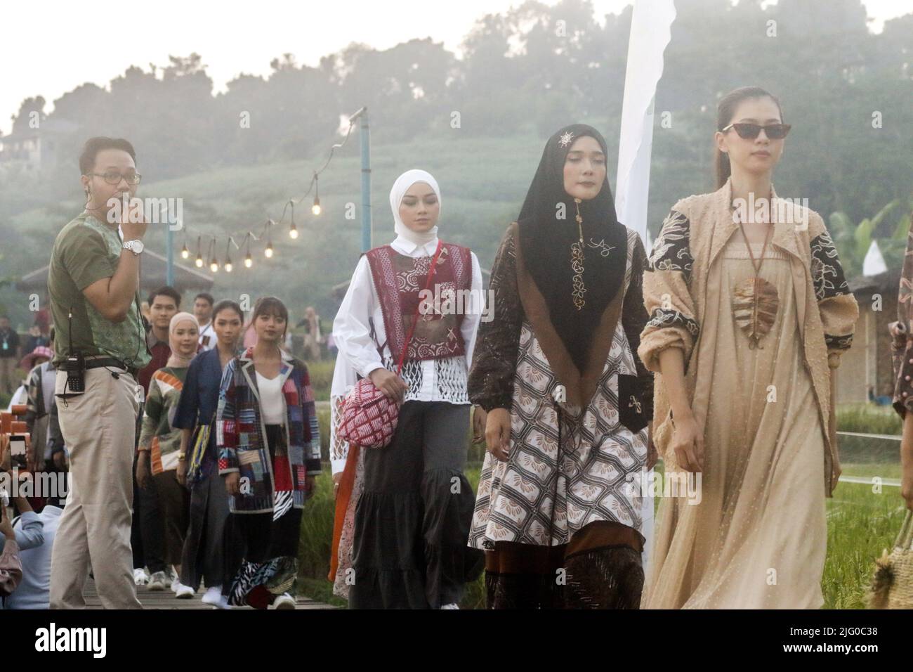 Bogor Fashion Culture catwalks in the middle of rice fields, Bogor City ...