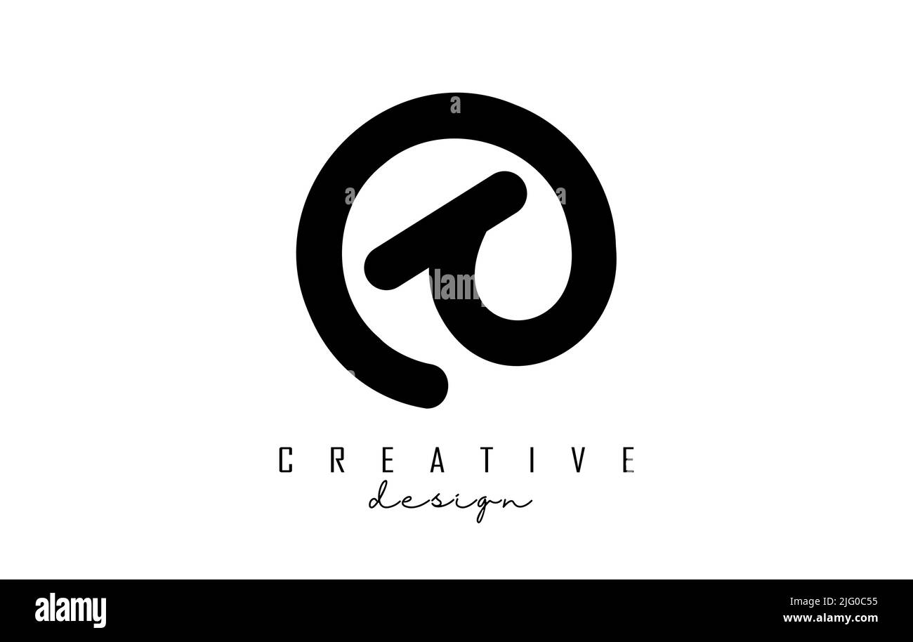 Letters TO t o logo with creative shapes and geometric design. Vector ...