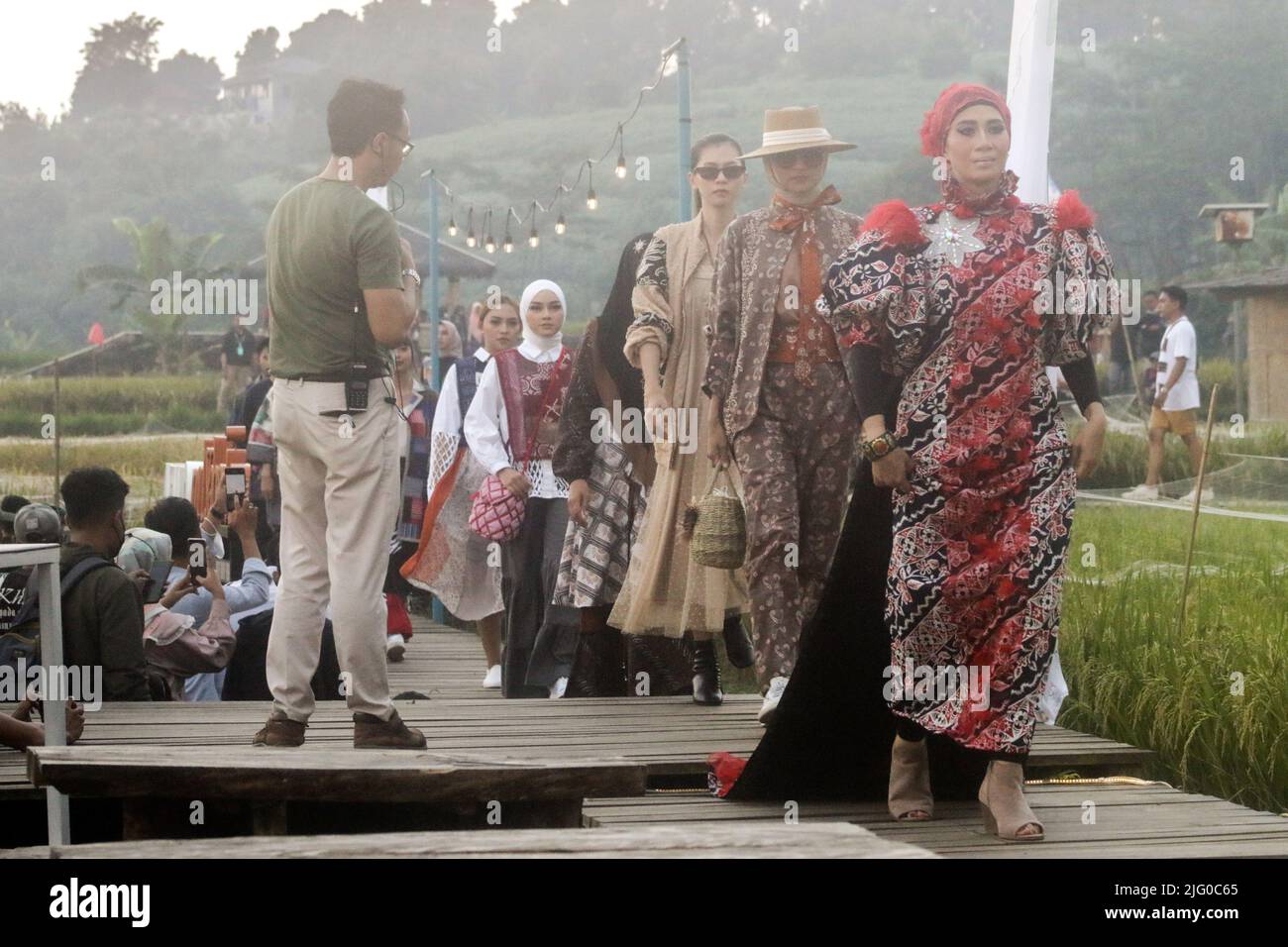 Bogor Fashion Culture catwalks in the middle of rice fields, Bogor City ...