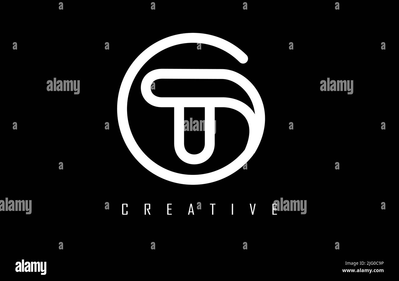 Outline Letters TO t o logo with creative shapes and geometric design ...