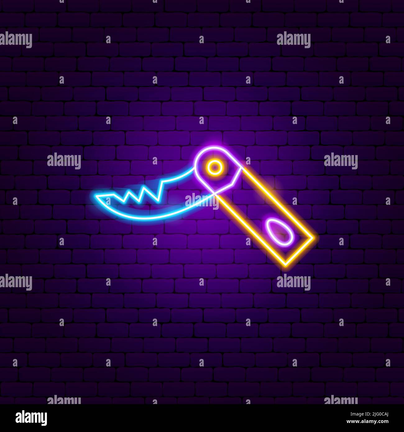 Fisherman Knife Neon Sign Stock Vector Image & Art - Alamy