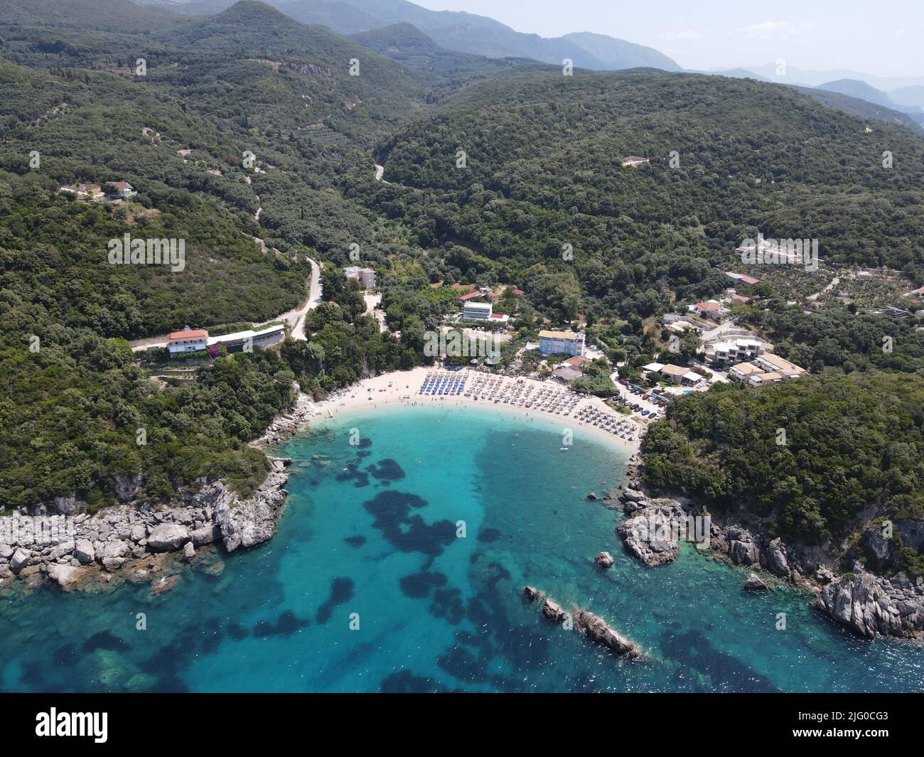 Aerial View Of Sarakiniko Beach, Blue Lagoon Crystal Waters, Greek ...