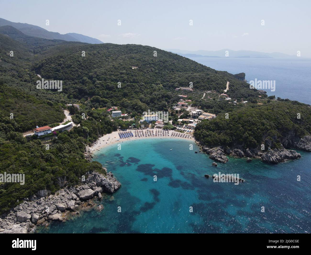 Aerial View Of Sarakiniko Beach, Blue Lagoon Crystal Waters, Greek ...