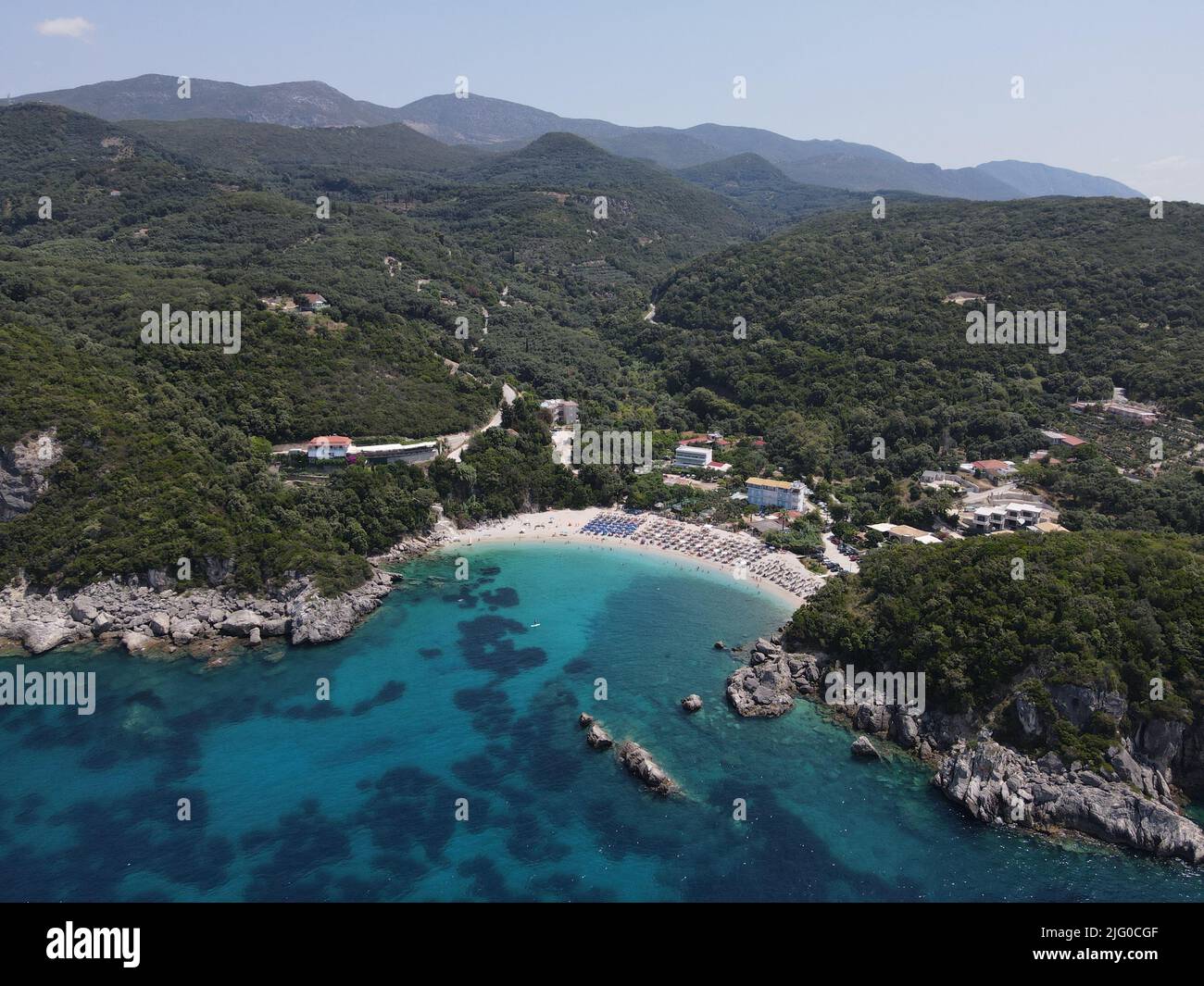 Aerial View Of Sarakiniko Beach, Blue Lagoon Crystal Waters, Greek ...