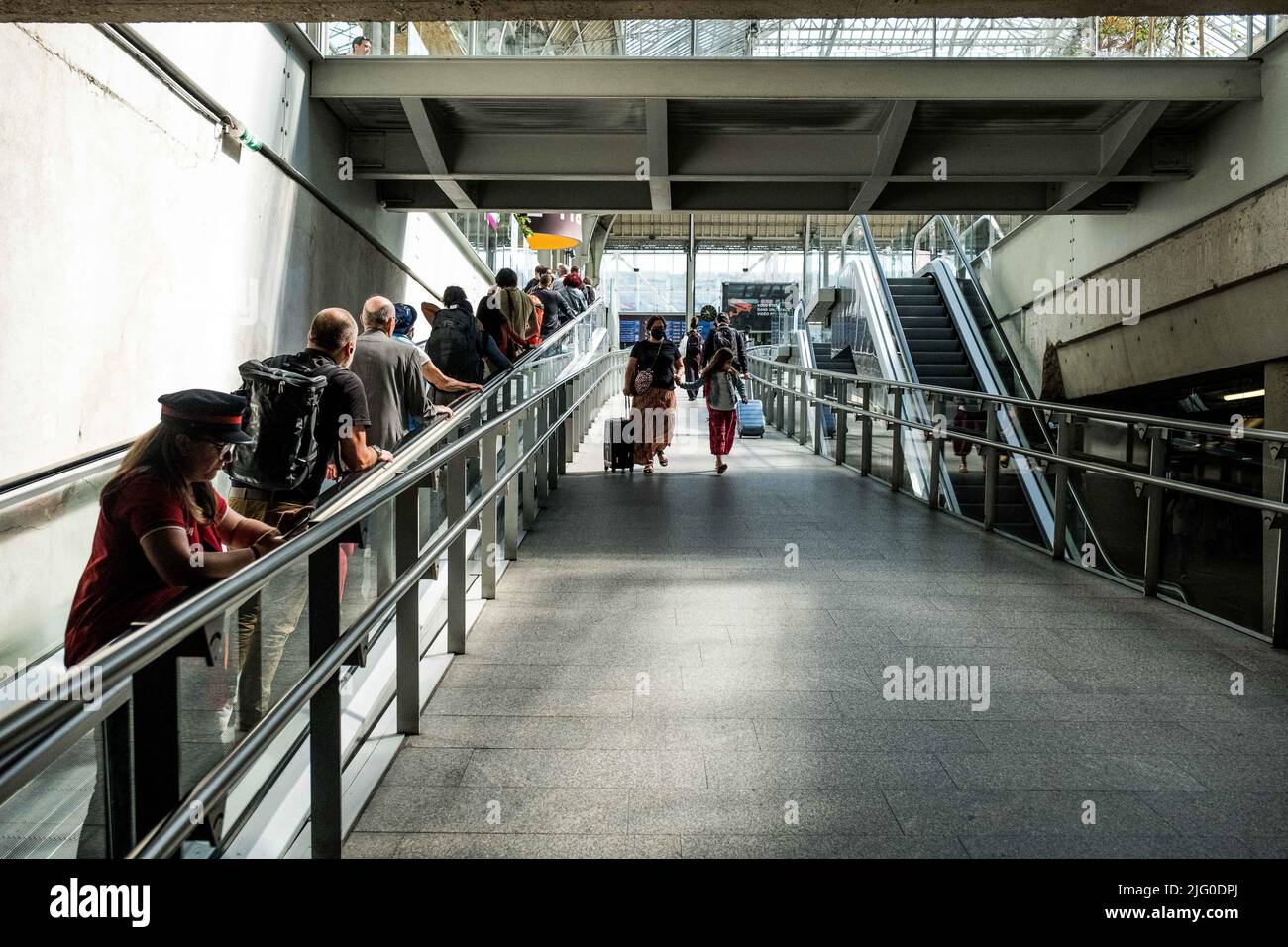 Railway stations Paris Gare de Lyon. National strike movement of SNCF ...