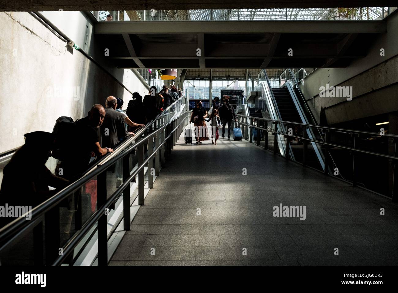 Railway stations Paris Gare de Lyon. National strike movement of SNCF ...
