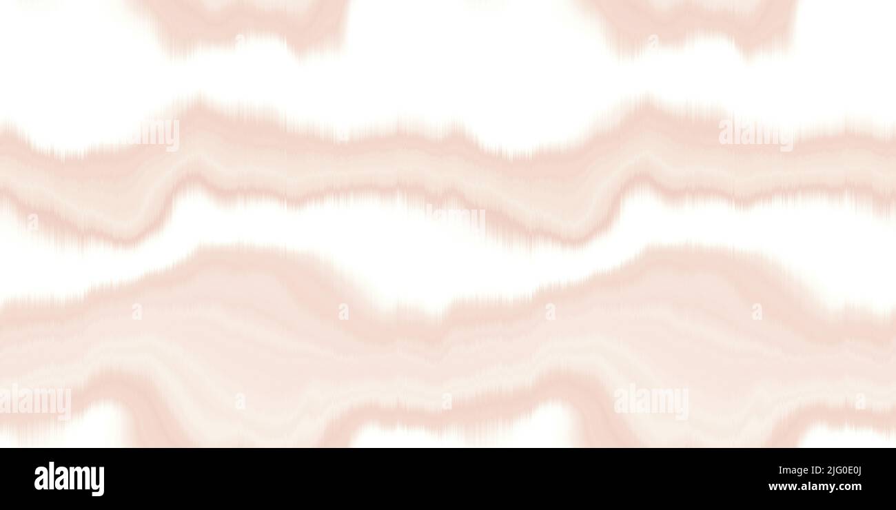 Soft wavy tie dye stripe seamless border pattern. Pink white organic ...