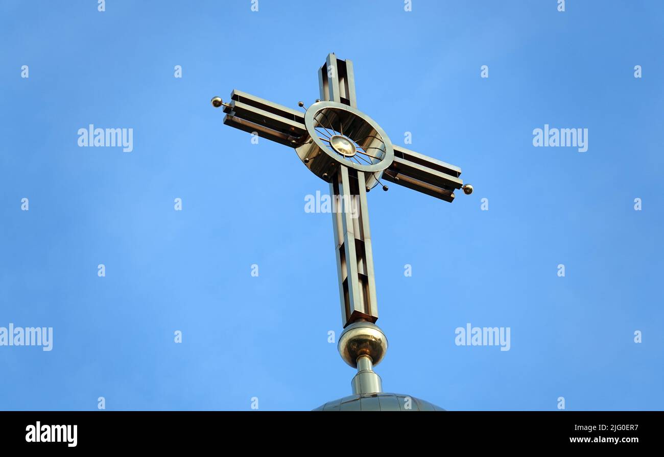 Kiev, Ukraine October 24, 2020: Crucifixion of Jesus Christ on the iron ...