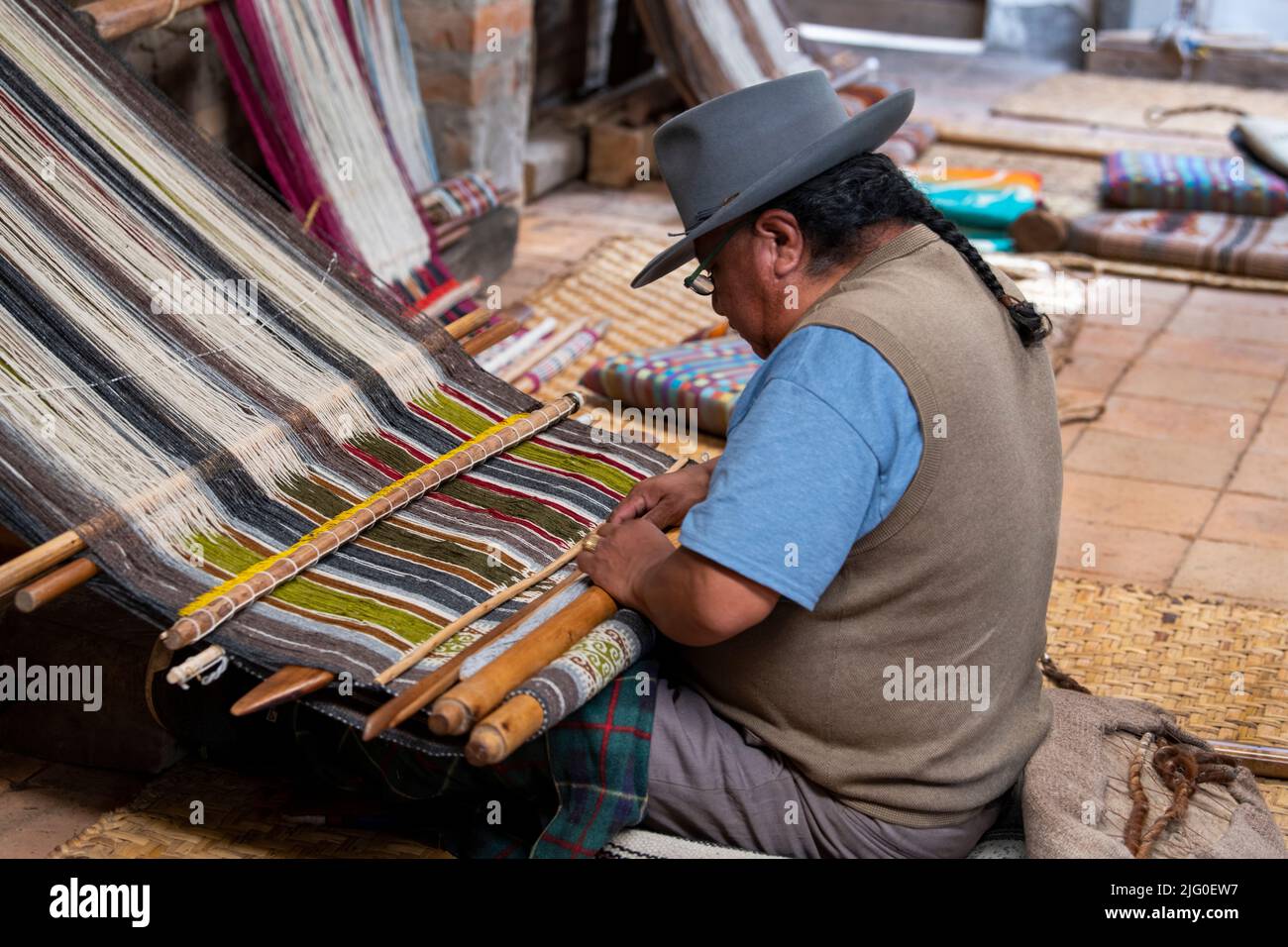 Ecuador, Quito, Paguche. Tahuantinsuyo Weaving Workshop. Traditional ...
