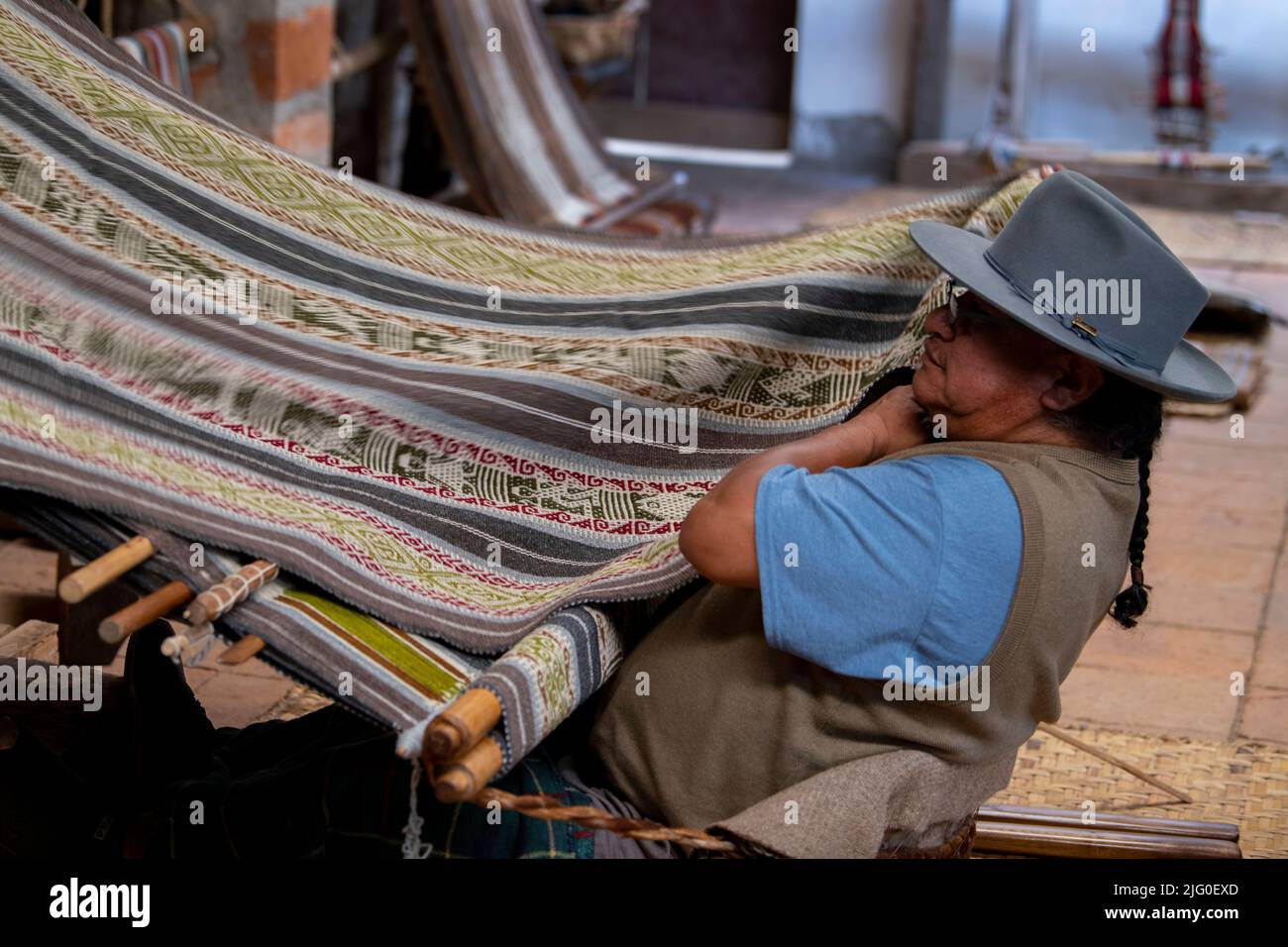 Ecuador, Quito, Paguche. Tahuantinsuyo Weaving Workshop. Traditional ...