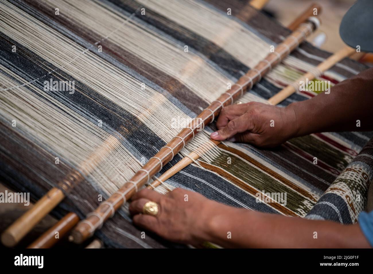 Ecuador, Quito, Paguche. Tahuantinsuyo Weaving Workshop. Traditional ...