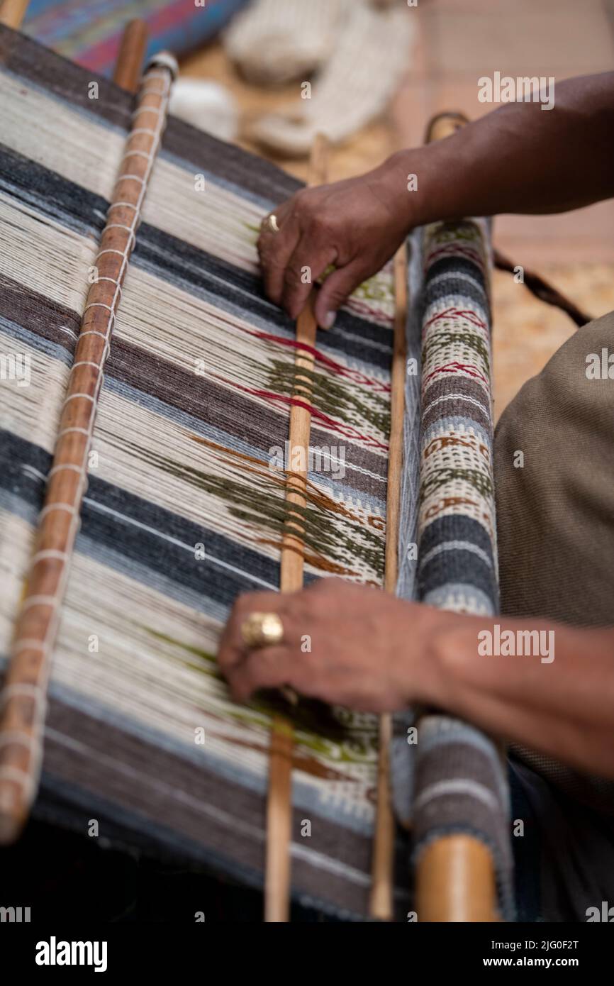 Ecuador, Quito, Paguche. Tahuantinsuyo Weaving Workshop. Traditional ...