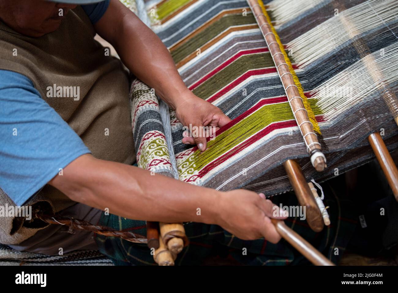 Ecuador, Quito, Paguche. Tahuantinsuyo Weaving Workshop. Traditional ...