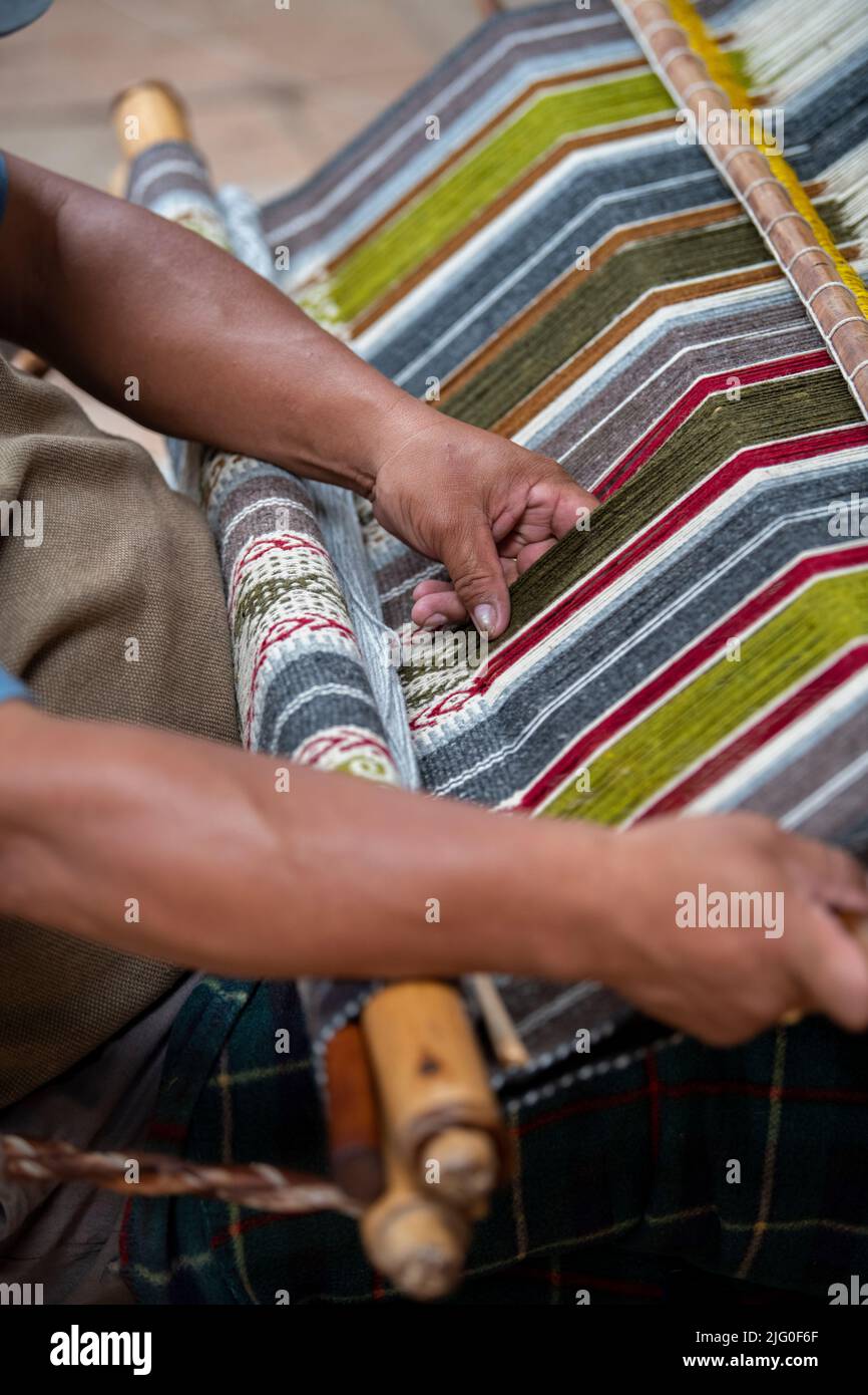 Ecuador, Quito, Paguche. Tahuantinsuyo Weaving Workshop. Traditional ...