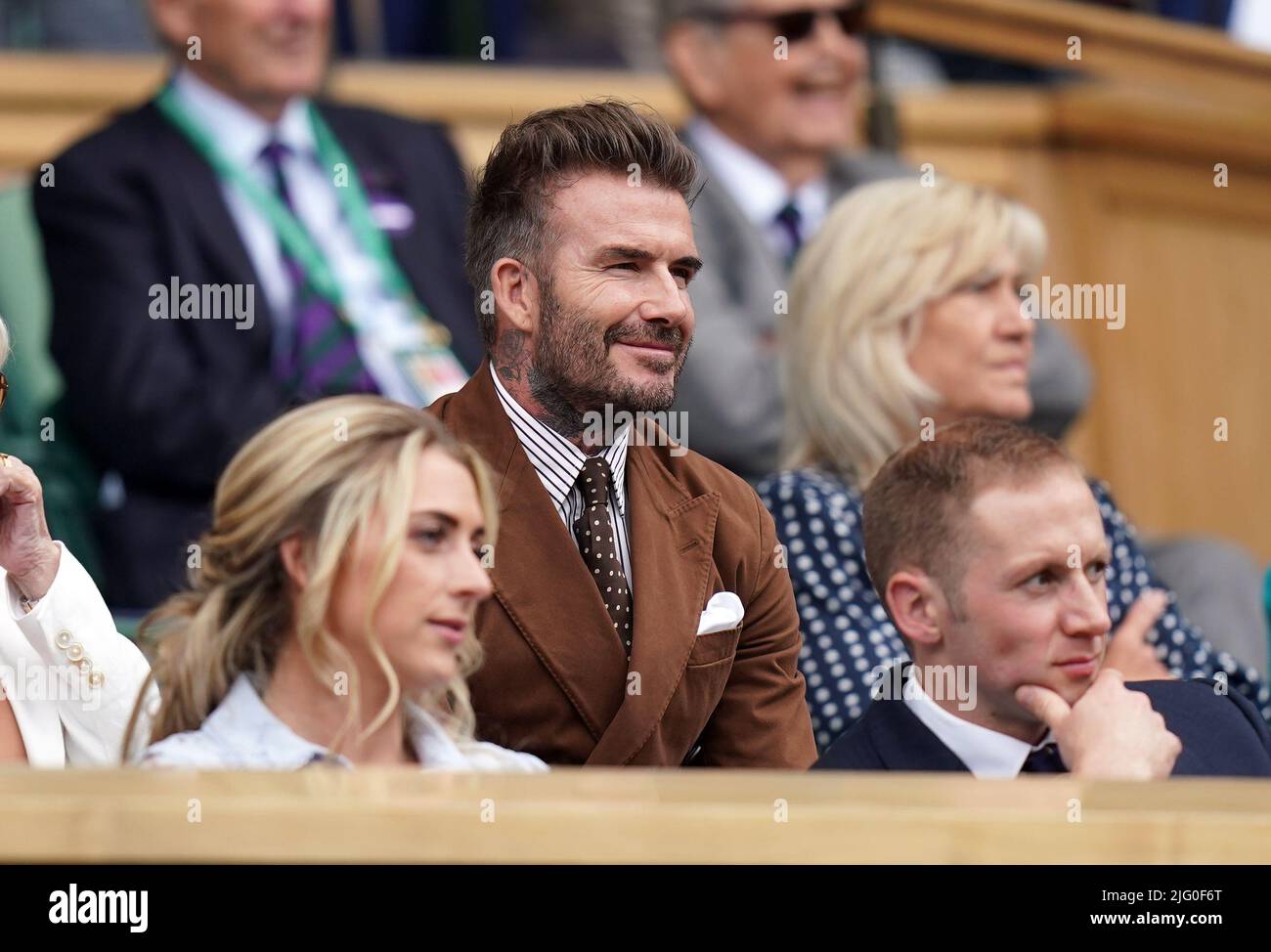 David Beckham in the Royal Box on day ten of the 2022 Wimbledon ...